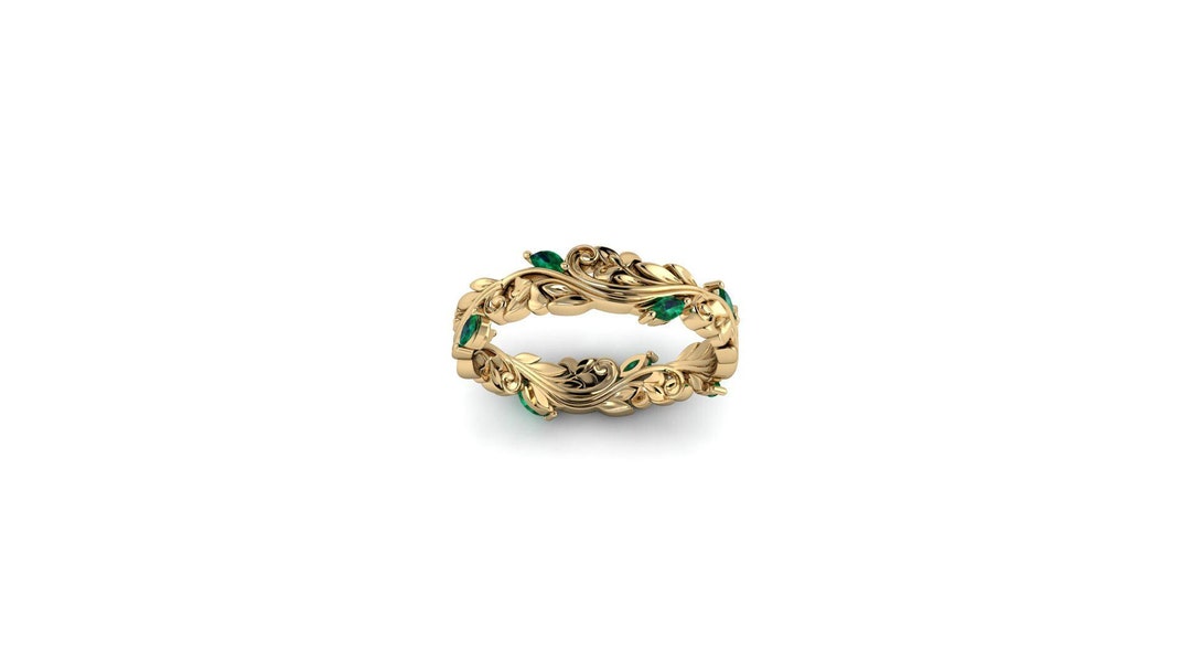 RÍË : Elvish Inspired Wedding Ring Elven Floral Crown Ring Elvish ...