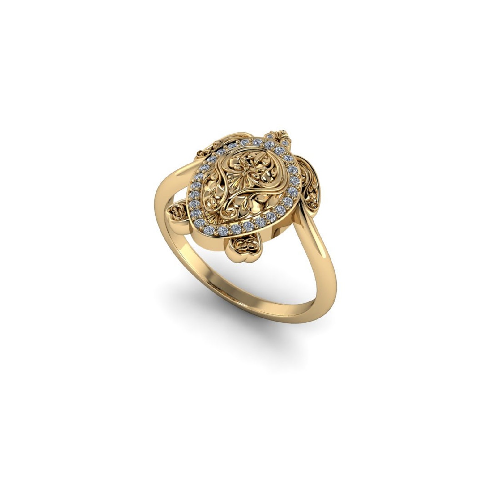 HONU : Diamond Sea Turtle Ring | Power Animal Ring | Turtle Spirit ...