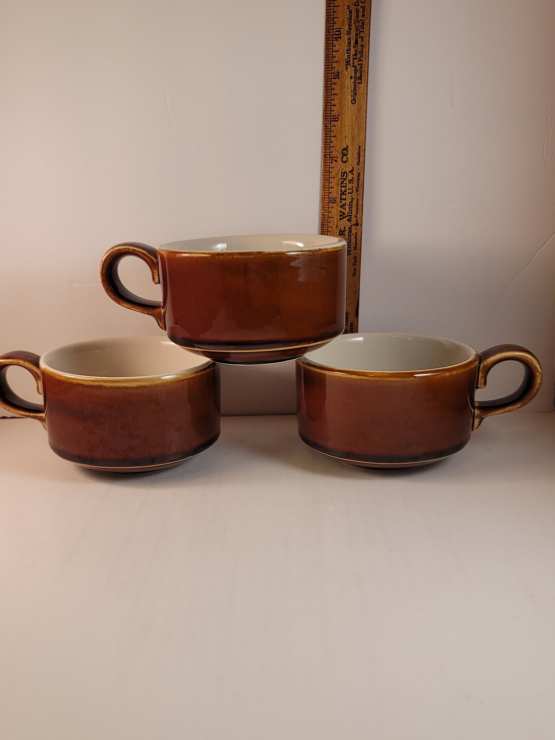 3 Vintage Hall Pottery Soup Cups Mugs Bowls C Ring Handle - Etsy