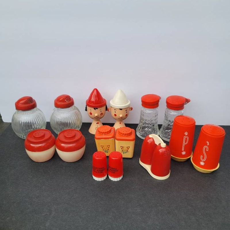 Red Top Salt Pepper - Etsy
