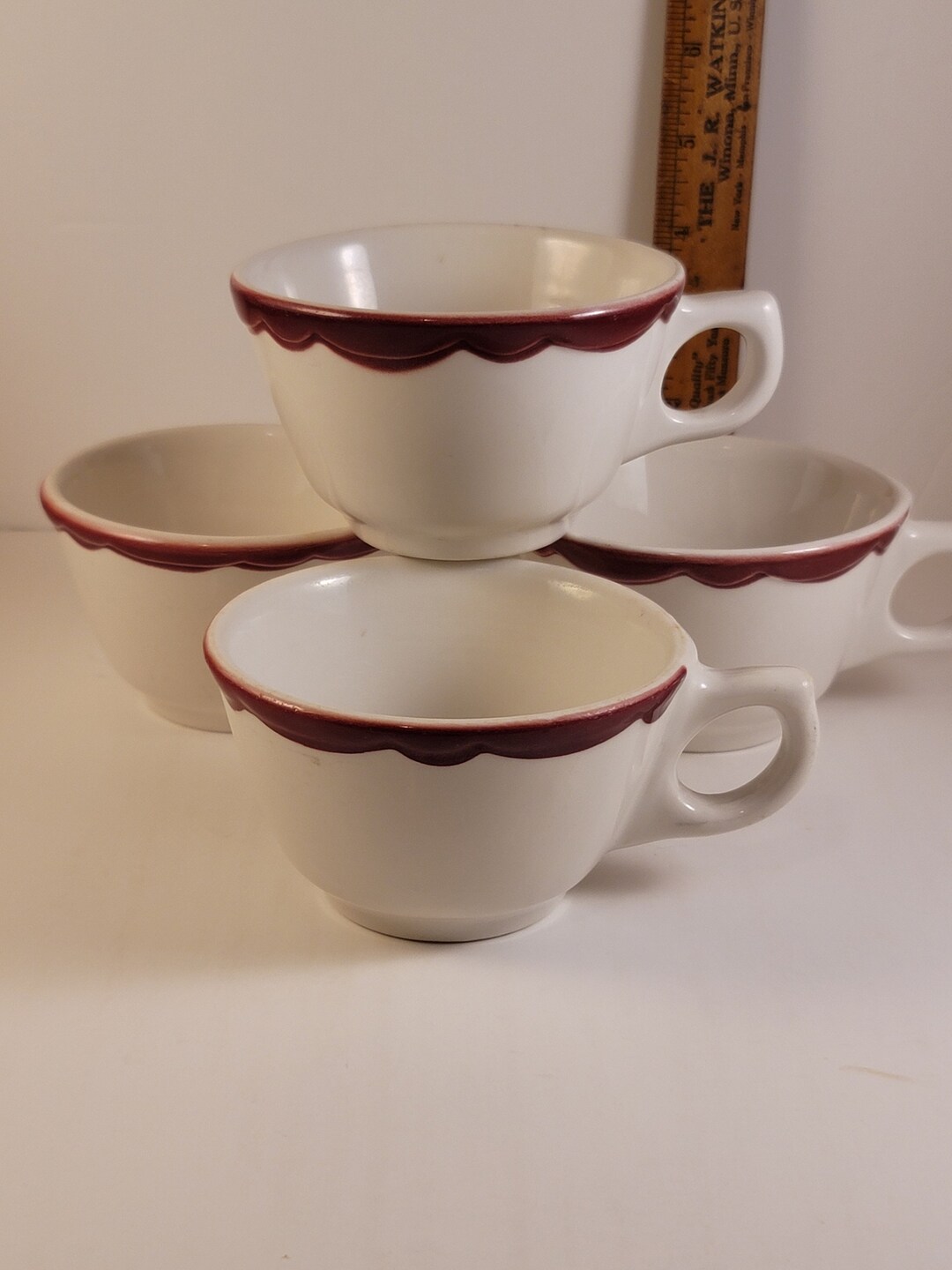 4 Buffalo Restaurant Ware Hot Beverage Cups Red Wave - Etsy