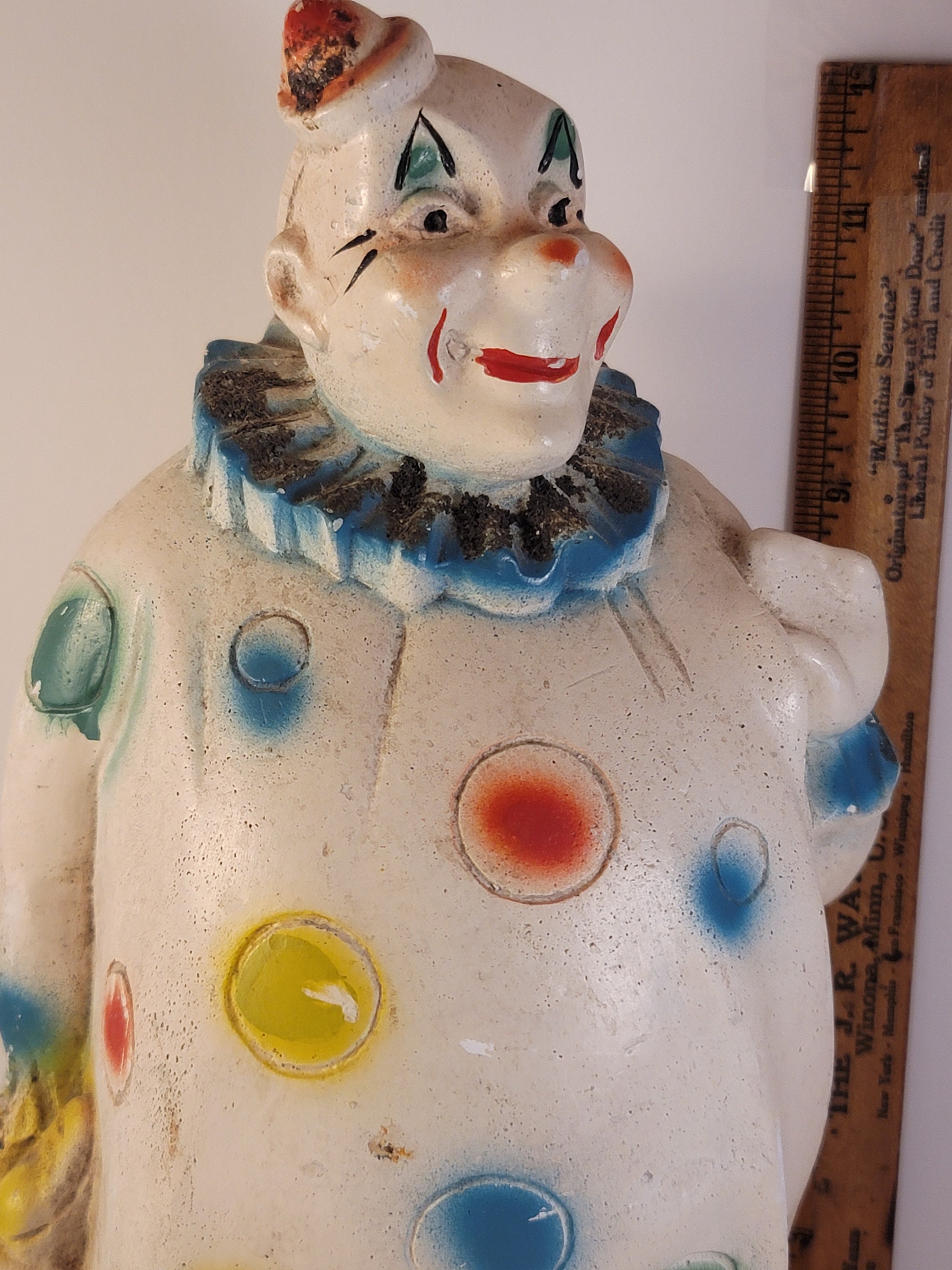 Vintage Intact Chalkware Clown Bank Carnivale Prize 12 - Etsy