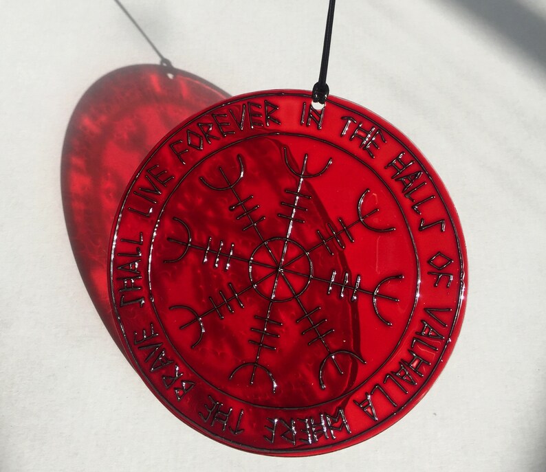 Viking Shield the Helm of Awe Runes Gifts Wall Art Decor - Etsy