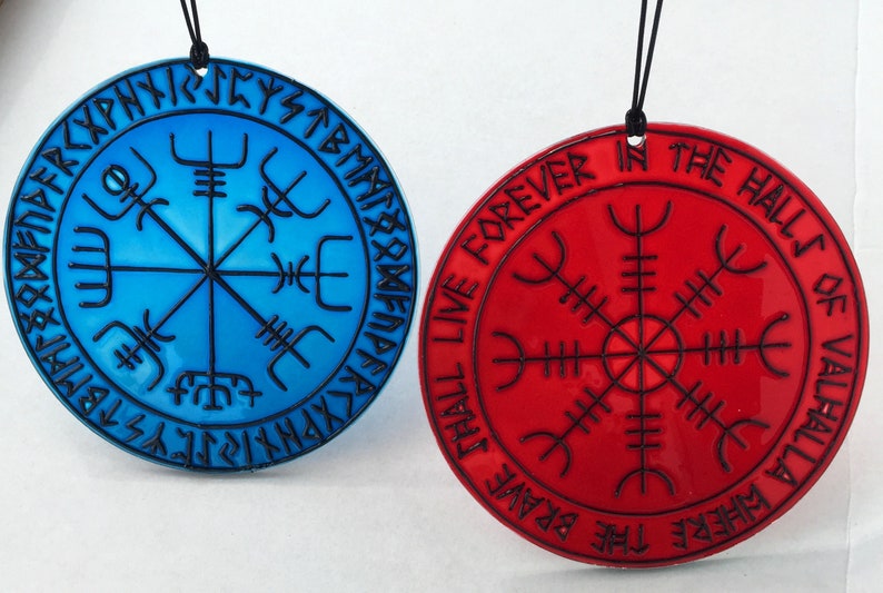 Viking Shield the Helm of Awe Runes Gifts Wall Art Decor - Etsy