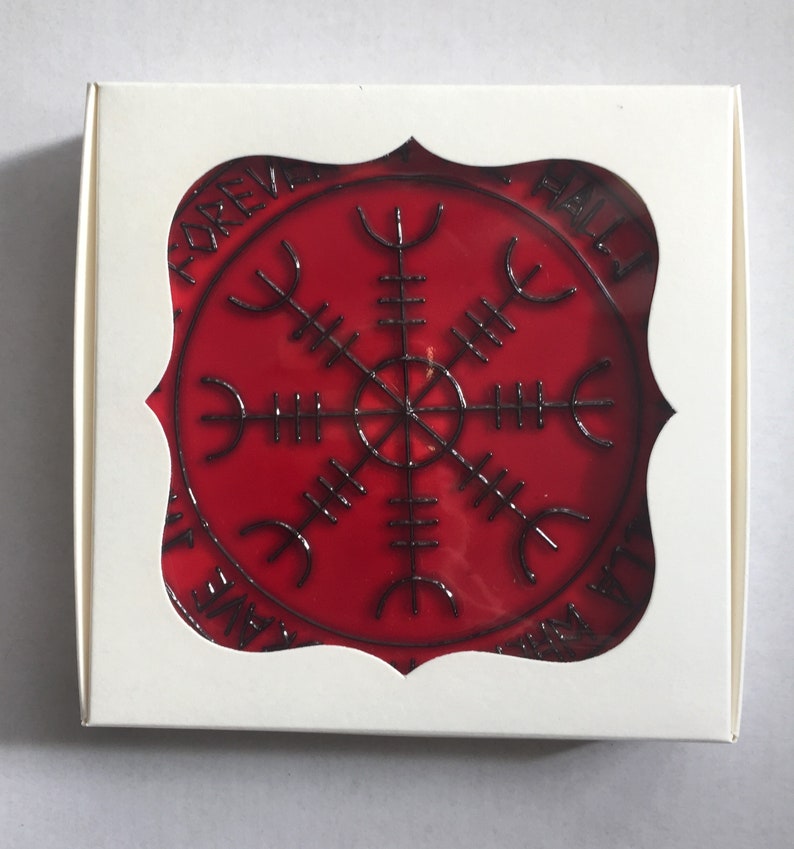 Viking Shield the Helm of Awe Runes Gifts Wall Art Decor - Etsy