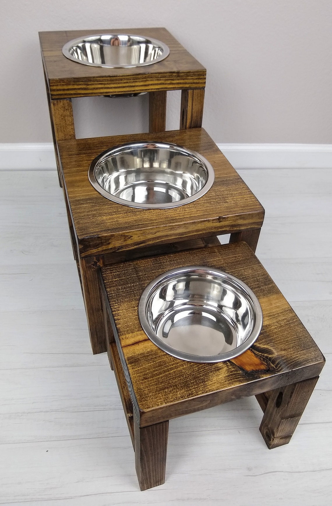 Dog Bowl Feeder Farmhouse Style Rustic Dog Bowl Stand - Etsy