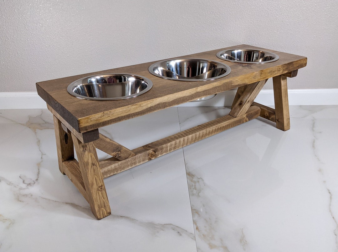 Dog Bowl Stand - Modern Style - 3 Bowls - Etsy