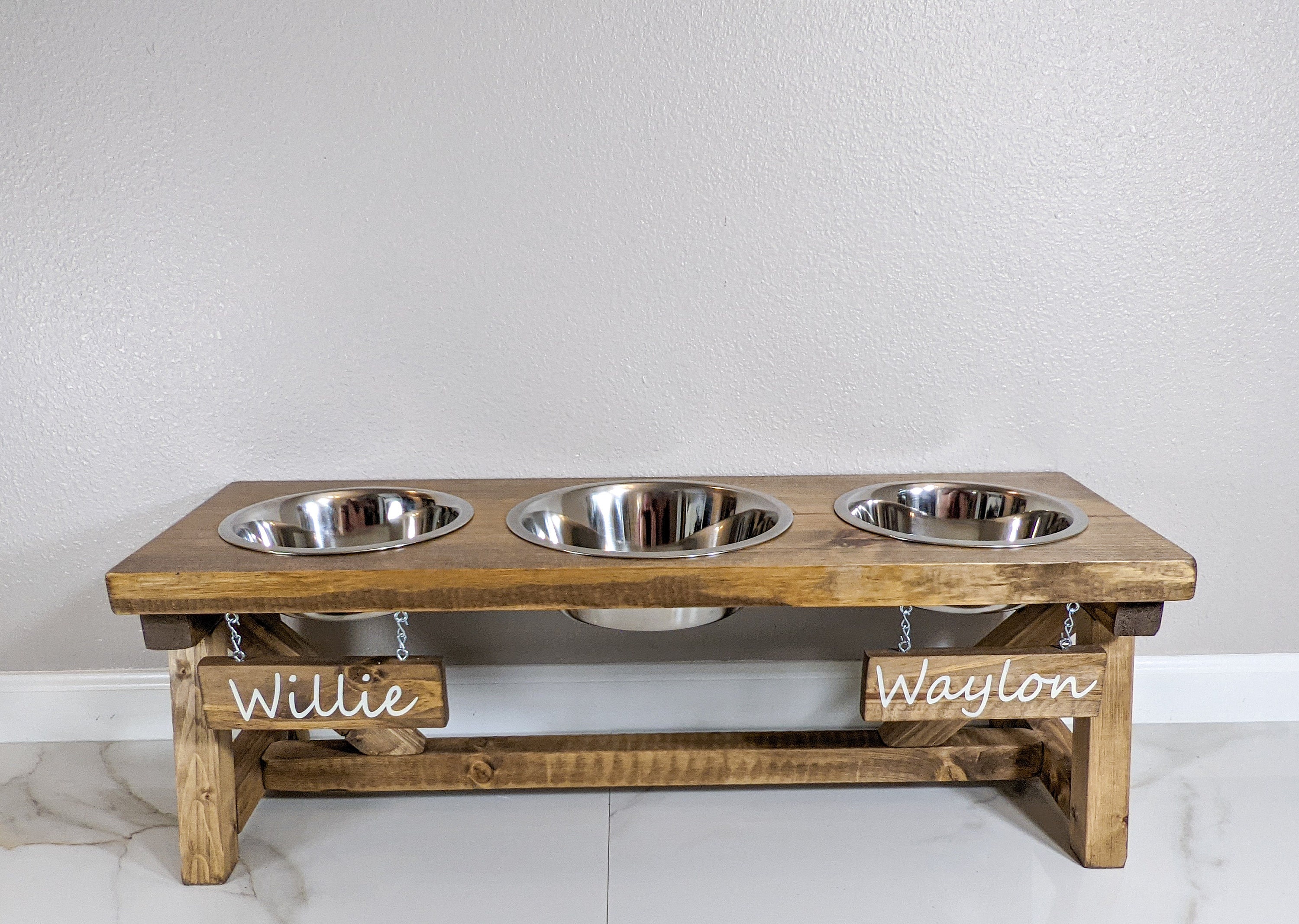 Dog Bowl Stand Modern Style 3 Bowls - Etsy