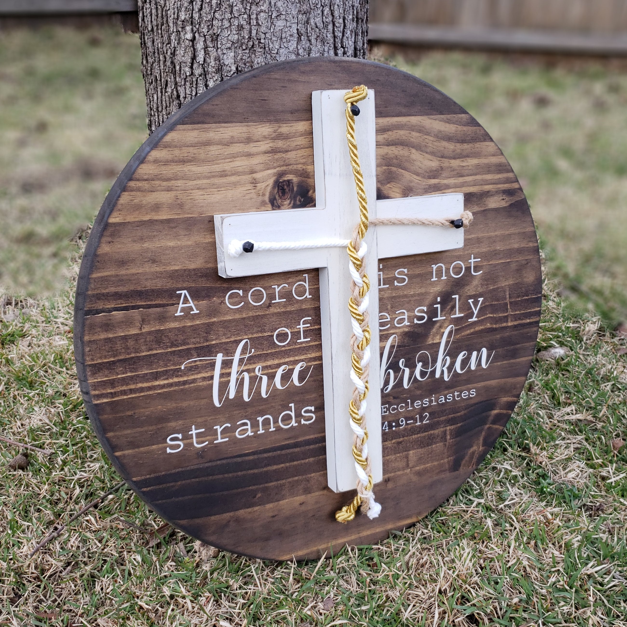 A Cord of Three Strands unity ceremony braided cord cross sign with ...