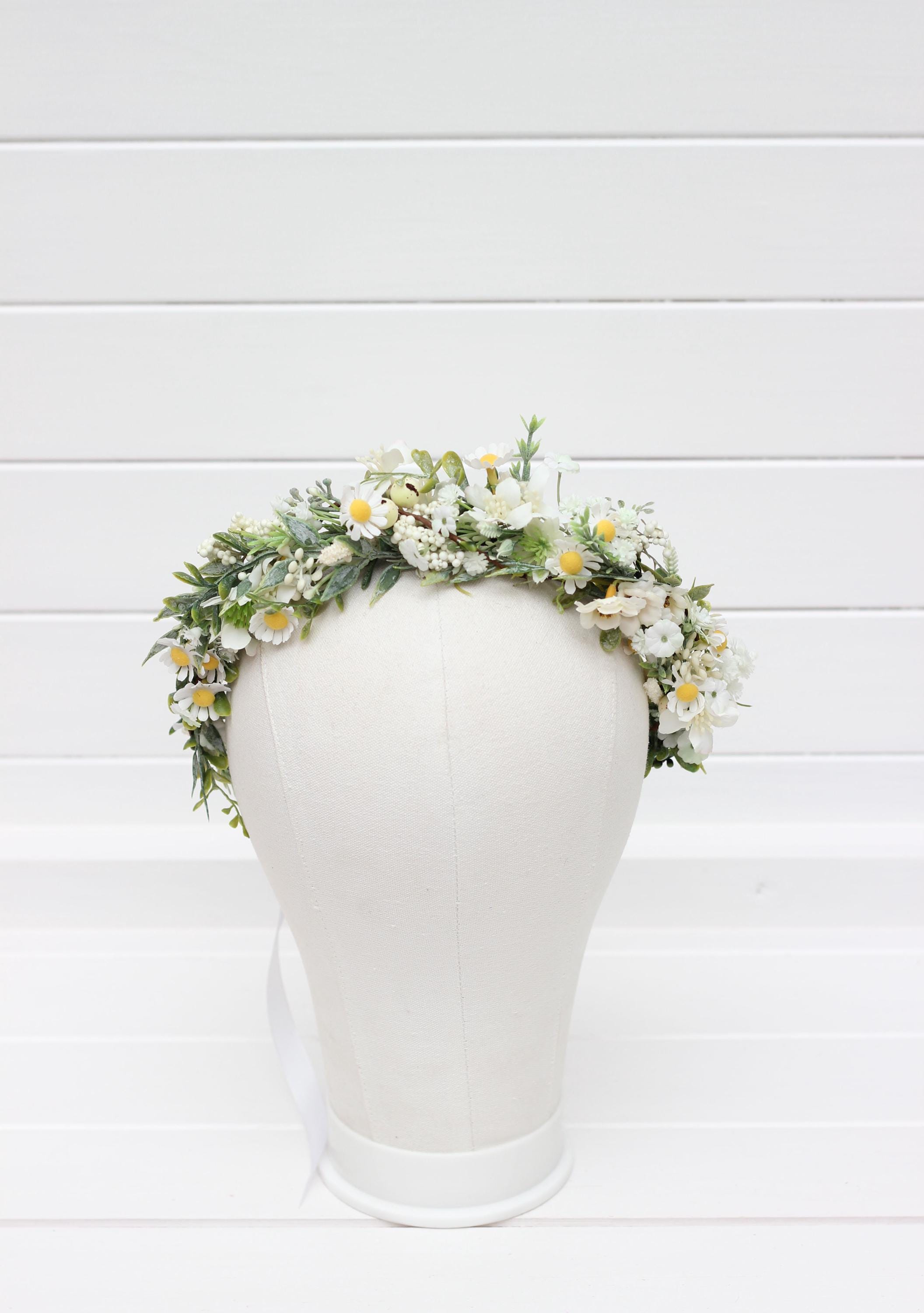 Daisy Flower Crown Flower Girl Crown First Communion Hair Wreath ...