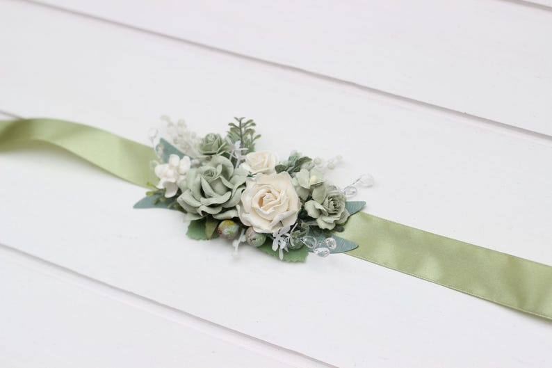 Sage Green White Ivory Hair Pins Pastel Floral Bobby Pins Bridesmaid ...