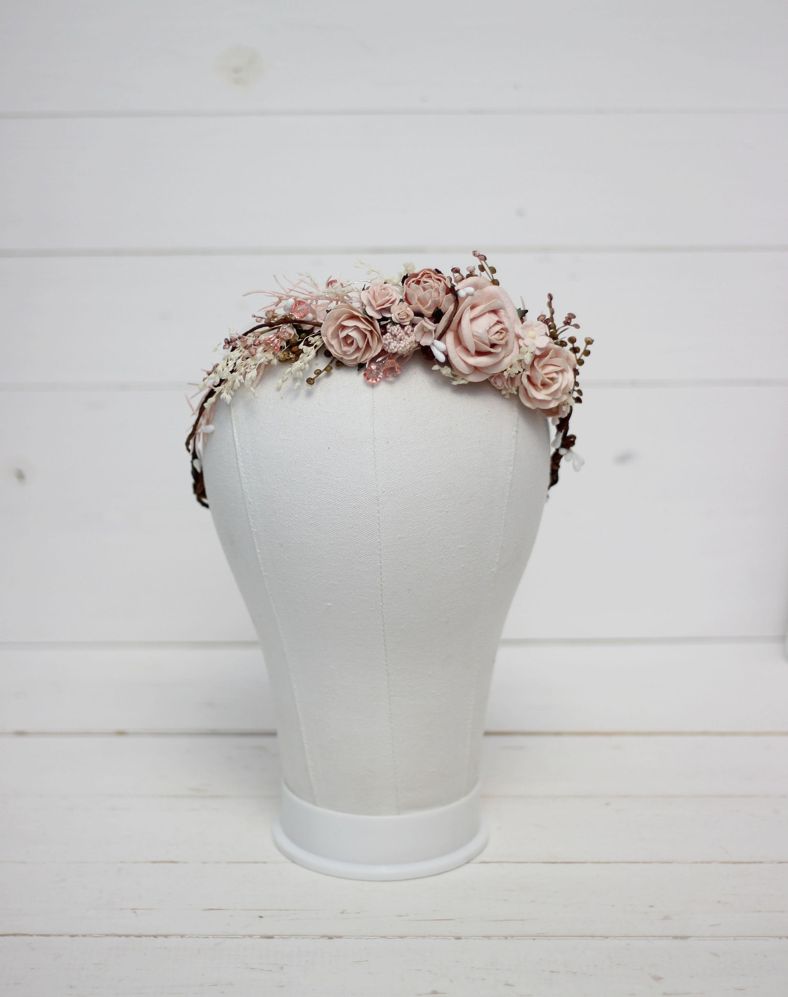Blush Pink Girl Floral Headpiece Floral Accessories Wedding - Etsy