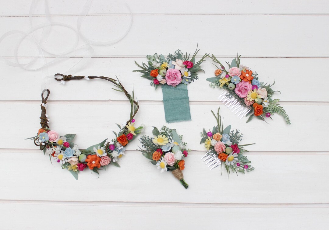Colorful Pocket Boutonniere Square Flowers Wildflowers Boutonniere ...