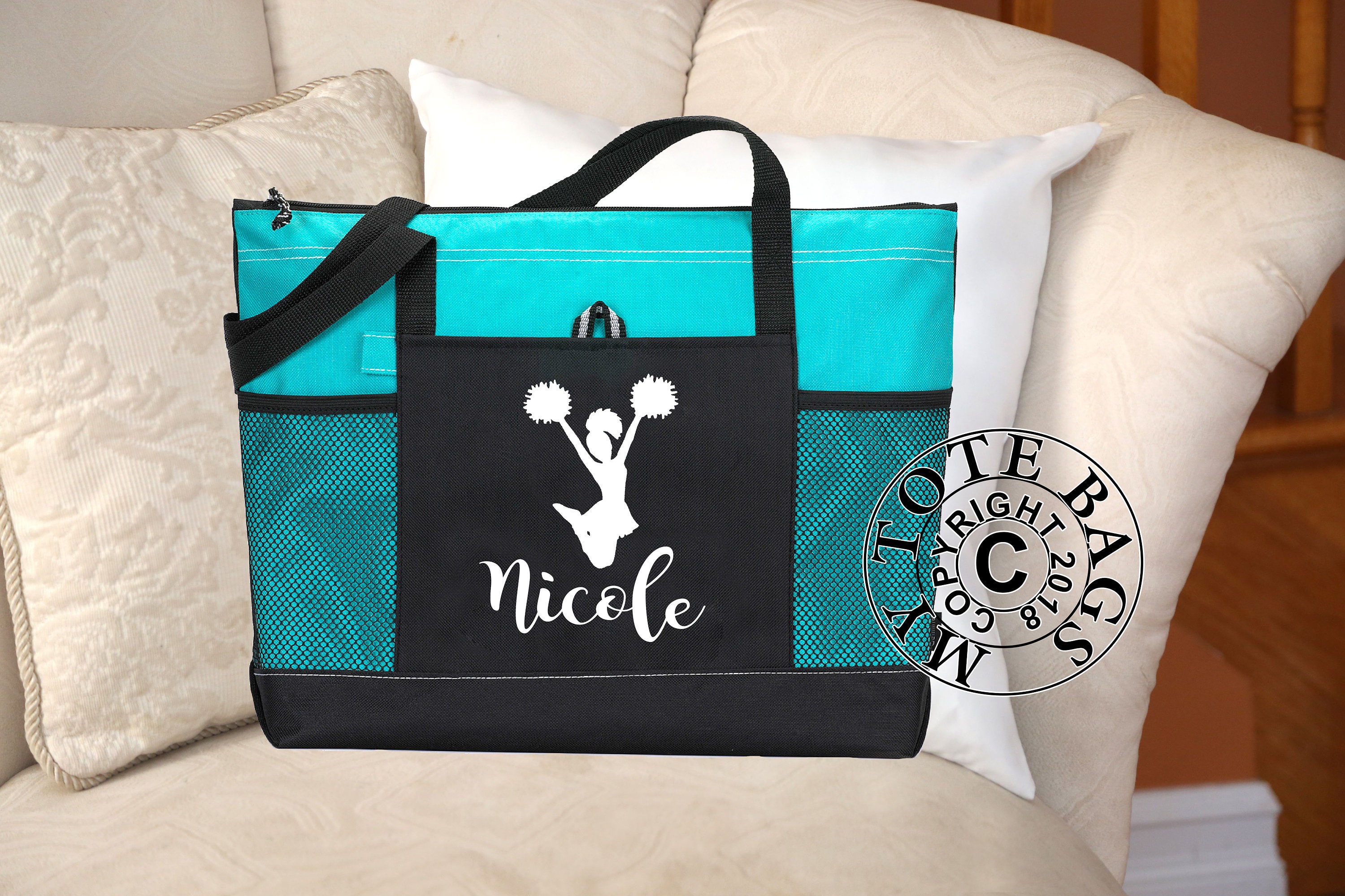 Cheerleading Tote Bag Personalized Bag With Name - Etsy