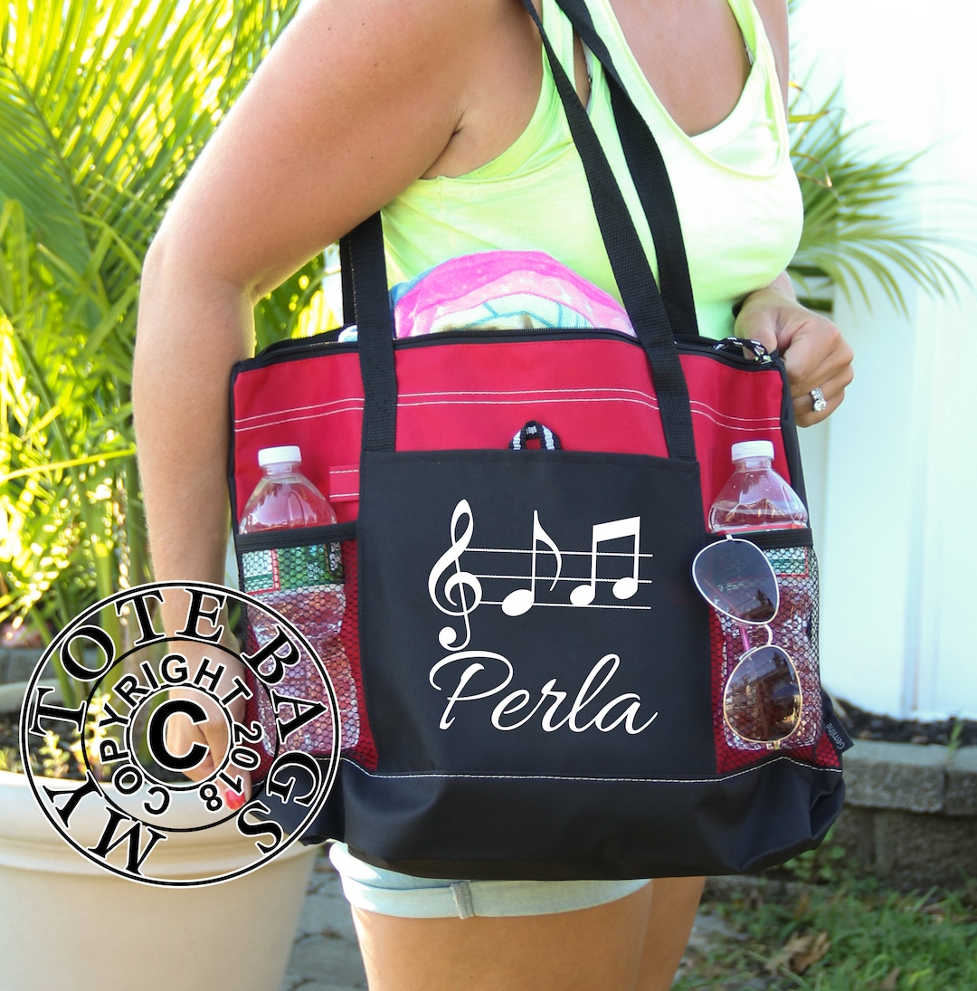 Personalized Music Teacher Bag, Notes Tote Bag, Music Notes Bag, Music ...