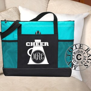 Cheerleading Tote Bag, Personalized Monogram Bag, Cheerleading Canvas ...