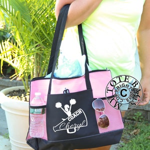 Cheerleading Coach Tote Bag, Personalized Coach Bag With Name ...