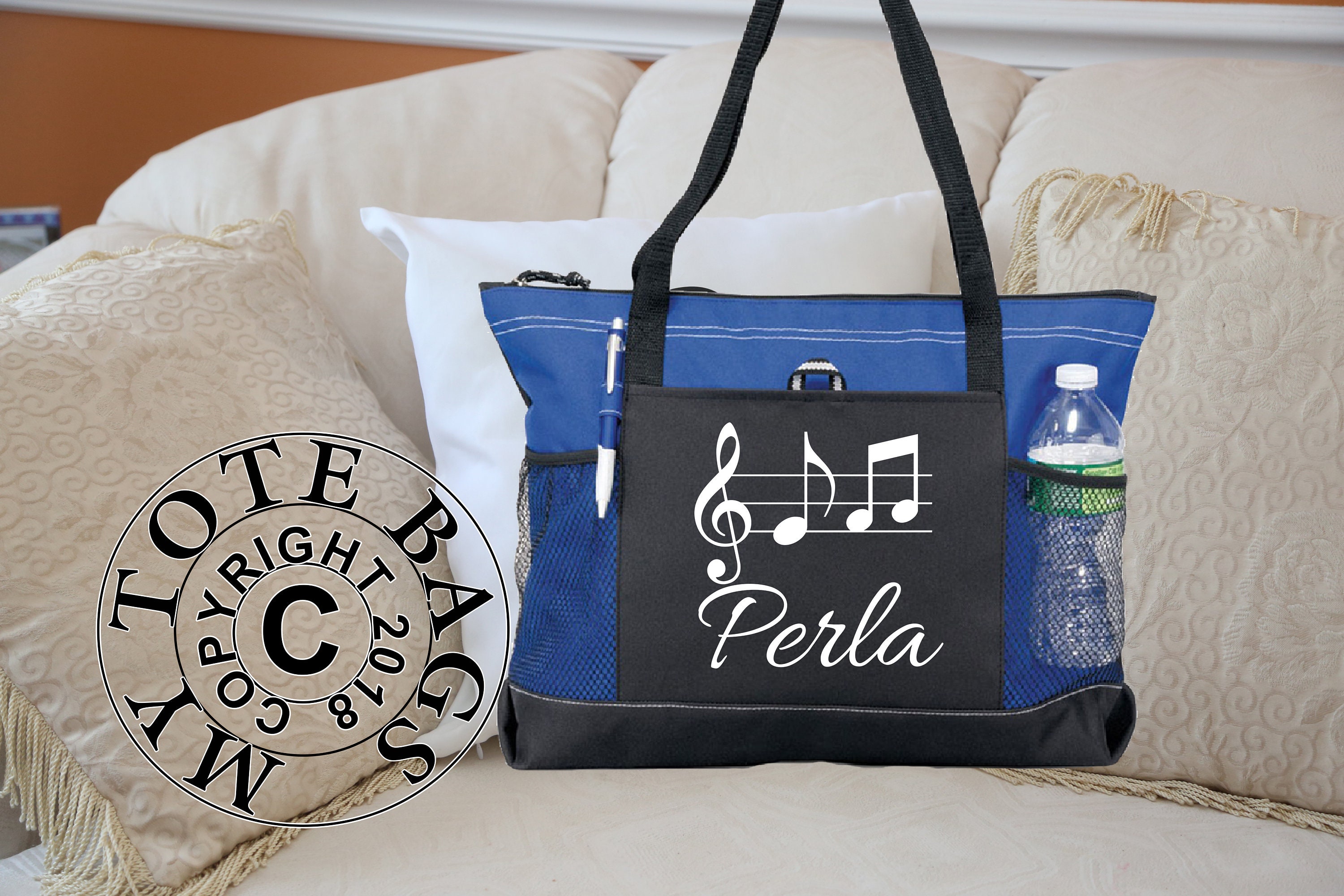 Personalized Music Teacher Bag, Notes Tote Bag, Music Notes Bag, Music ...