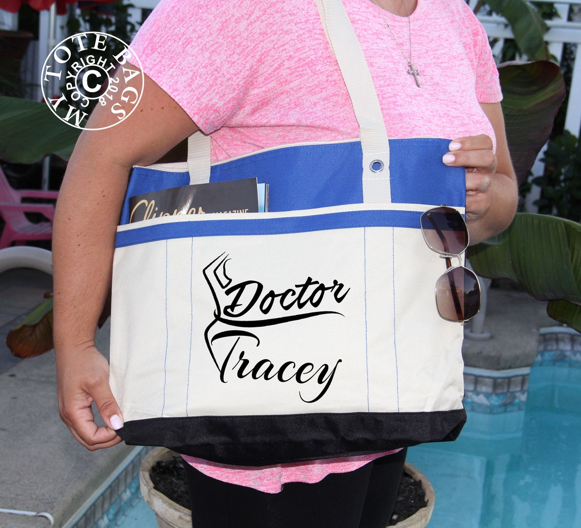 Doctor Tote Bag Personalized With Name Heavy Tote Bag - Etsy