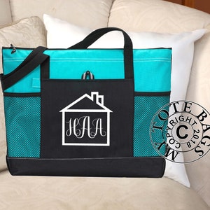 Real Estate Bag With Monogram, Real Estate Tote Bag, Heavy Tote Bag ...