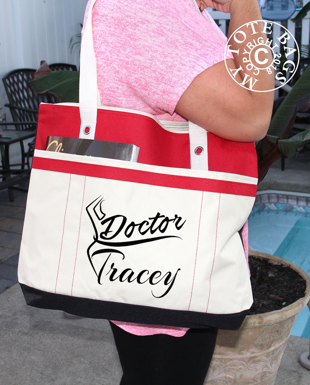 Doctor Tote Bag, Personalized With Name, Heavy Tote Bag, Zippered ...