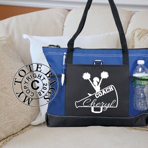 Cheerleading Coach Tote Bag, Personalized Coach Bag With Name ...