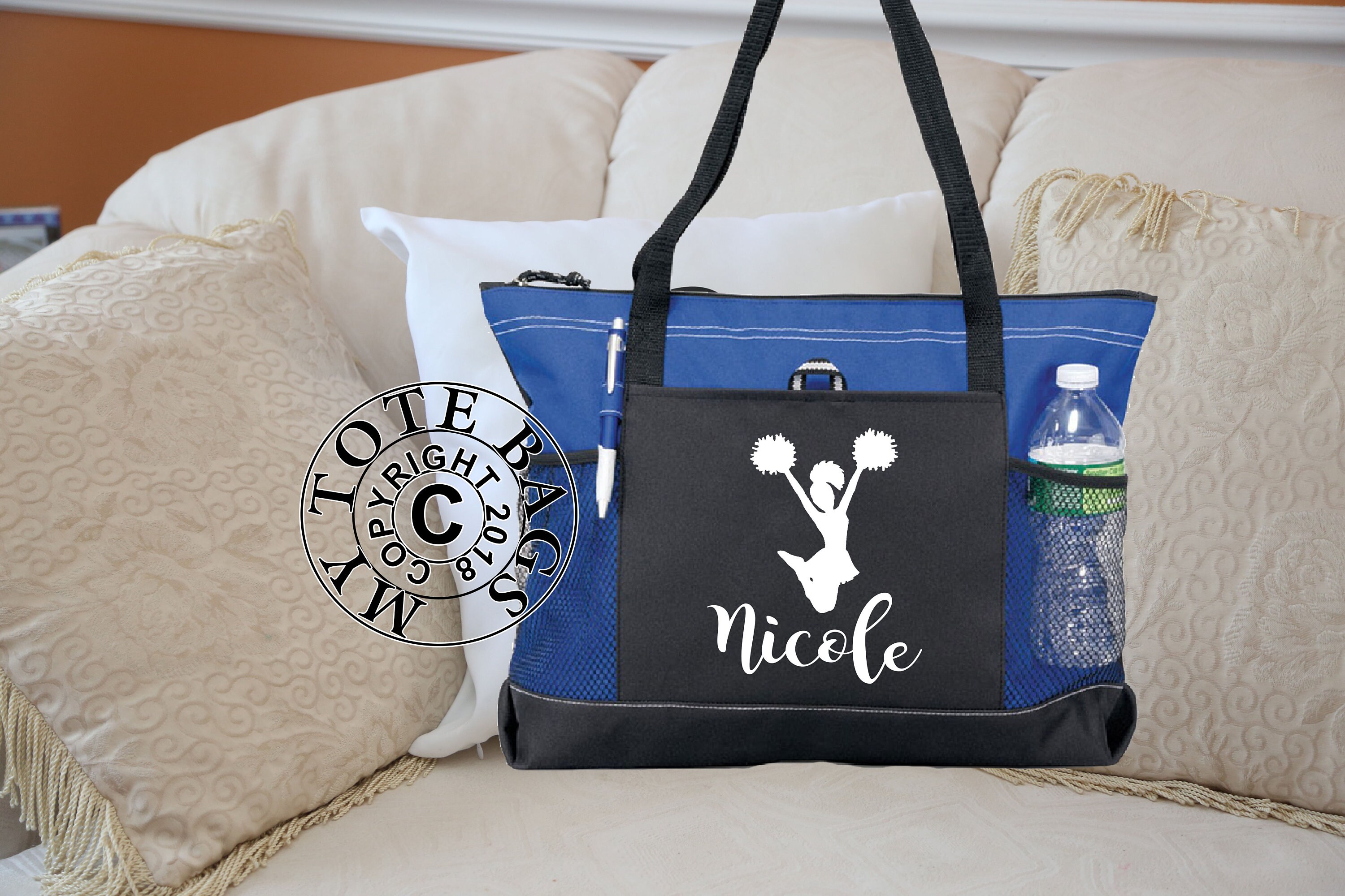 Cheerleading Tote Bag Personalized Bag With Name - Etsy