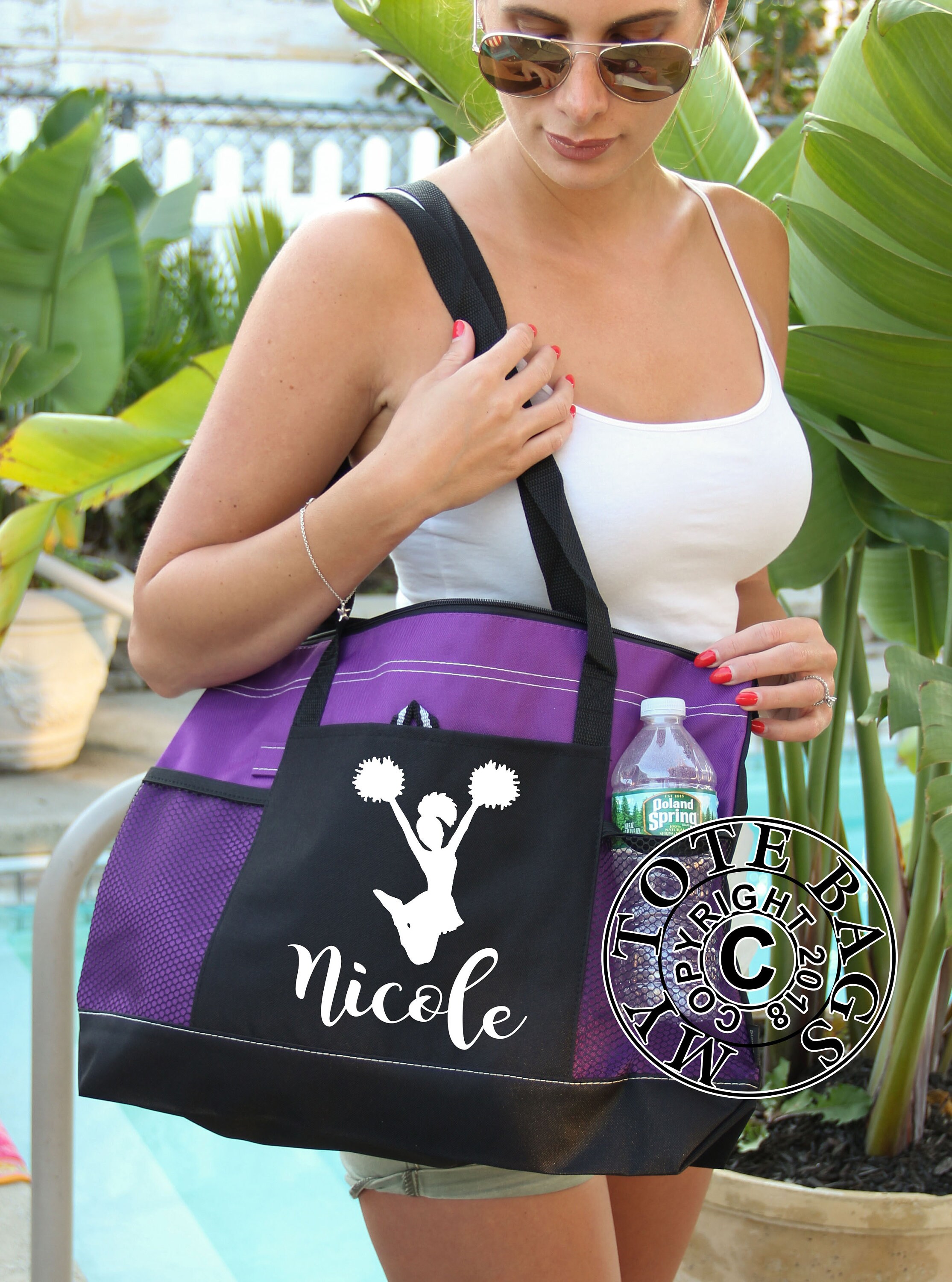 Cheerleading Tote Bag Personalized Bag With Name - Etsy