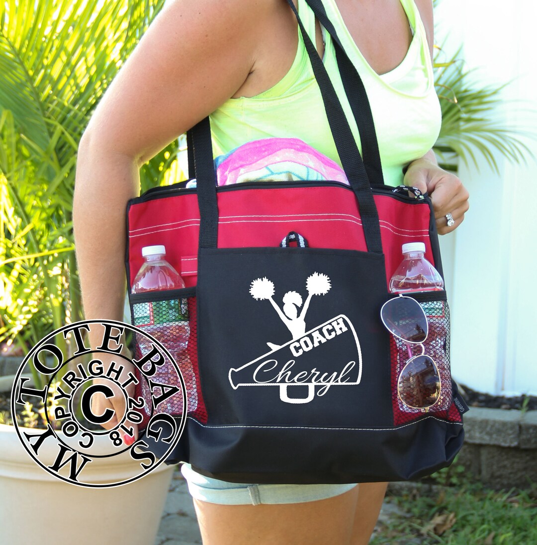 Cheerleading Coach Tote Bag, Personalized Coach Bag With Name ...