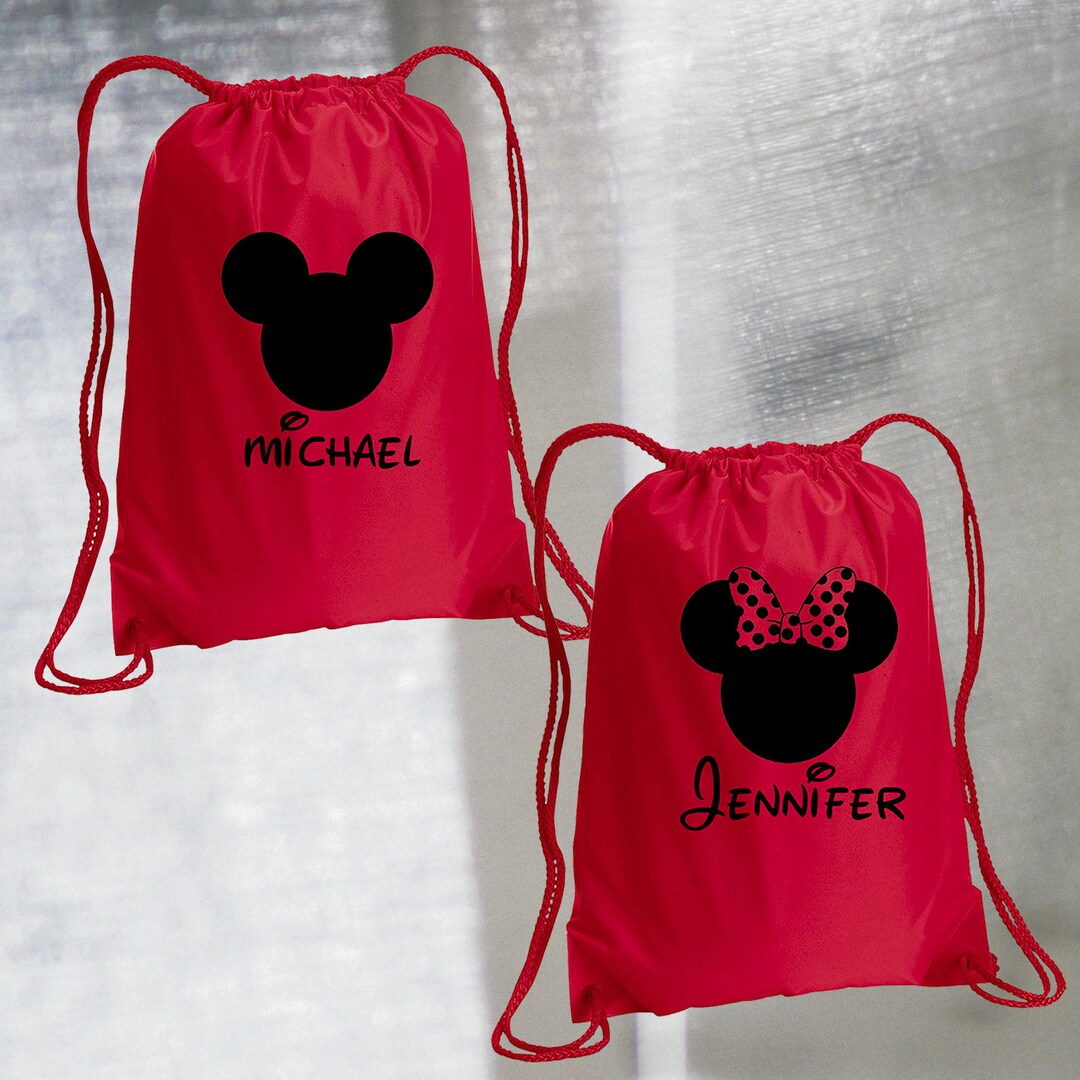 Minnie or Mickey Mouse Drawstring Bag, Disney Bag, Disney Bag, Minnie ...