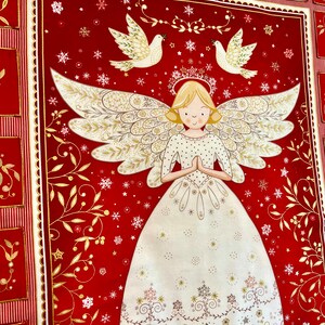 Red Christmas Angel Hanging Fabric Advent Calendar, Reusable and Eco ...