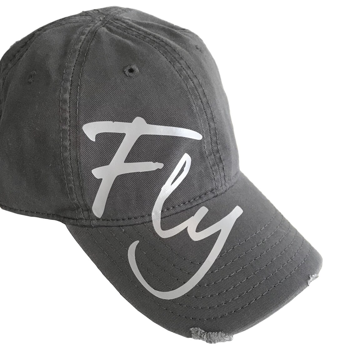 Aviator Grey Distressed Buttonless Hat Aviator Hat Dare to Fly Hat ...