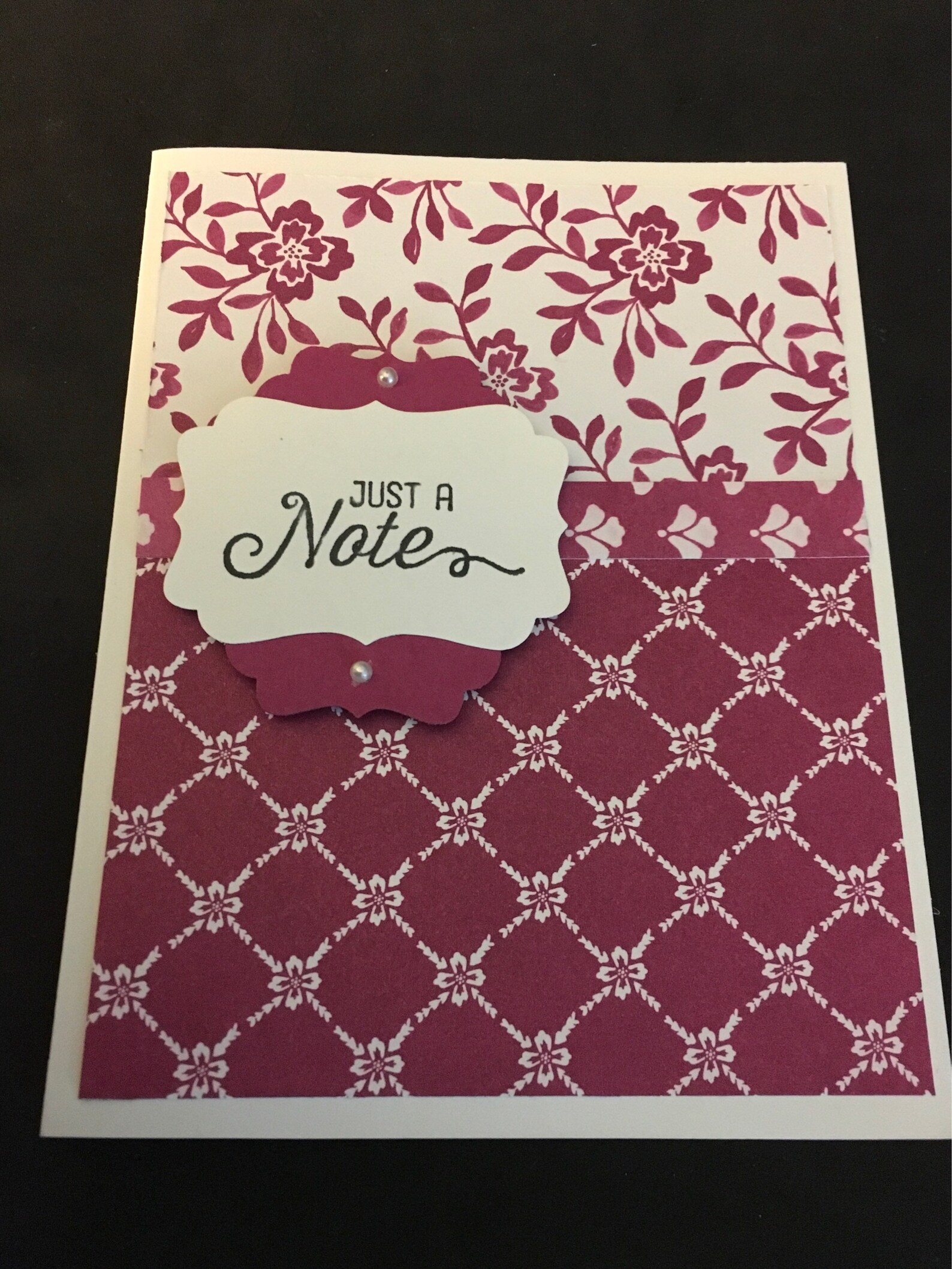 Handmade Stampin up Just a Note Card - Etsy