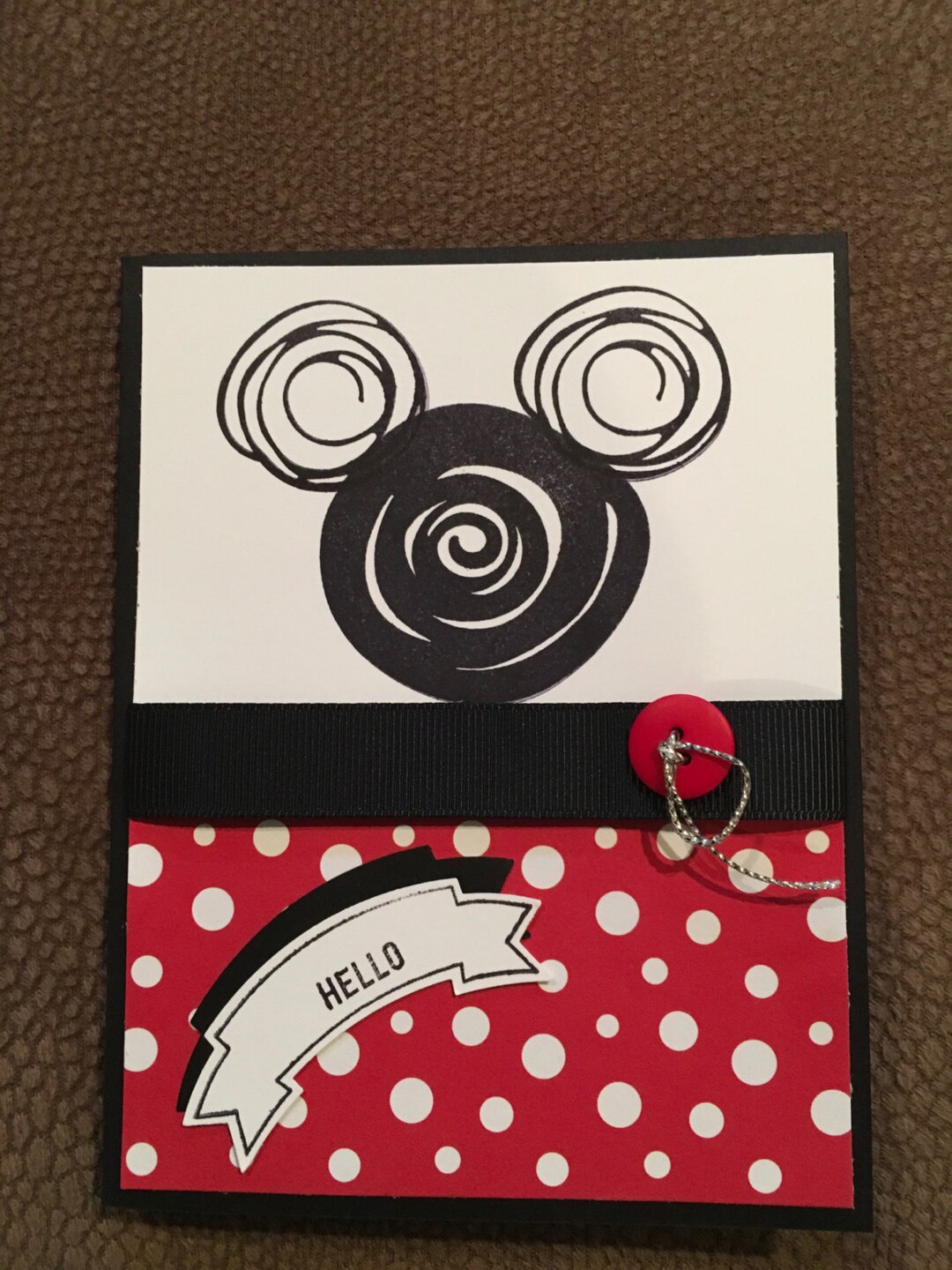 Handmade Stampin up Disney Inspired Note Card - Etsy