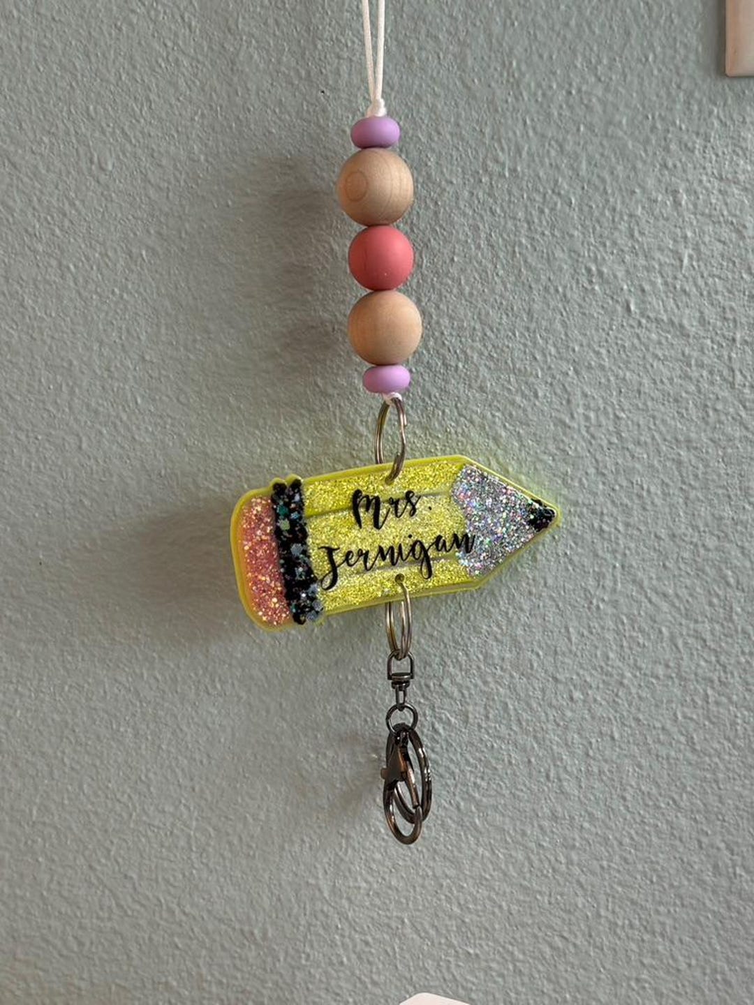 Customizable 3D Printed Glitter Resin Pencil Tag - Etsy