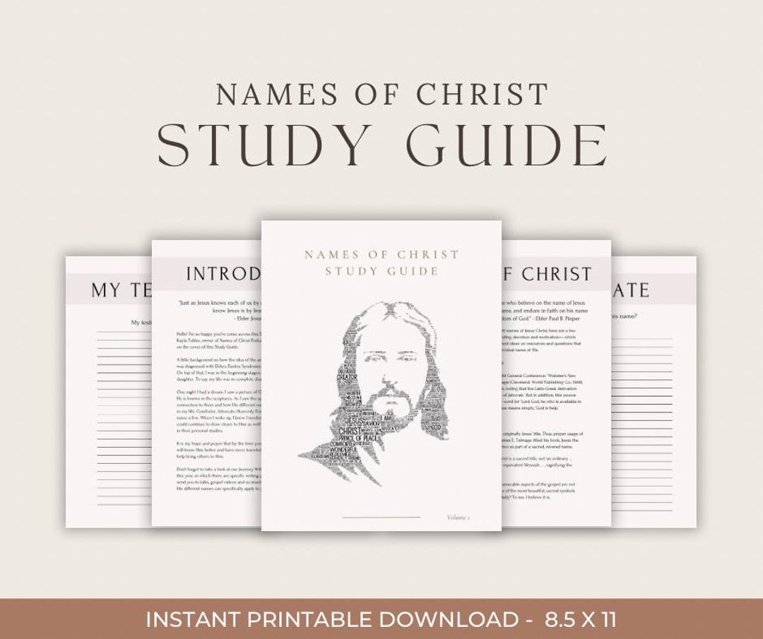 Names of Christ Study Guide | Printable Journal | Christian Journal ...