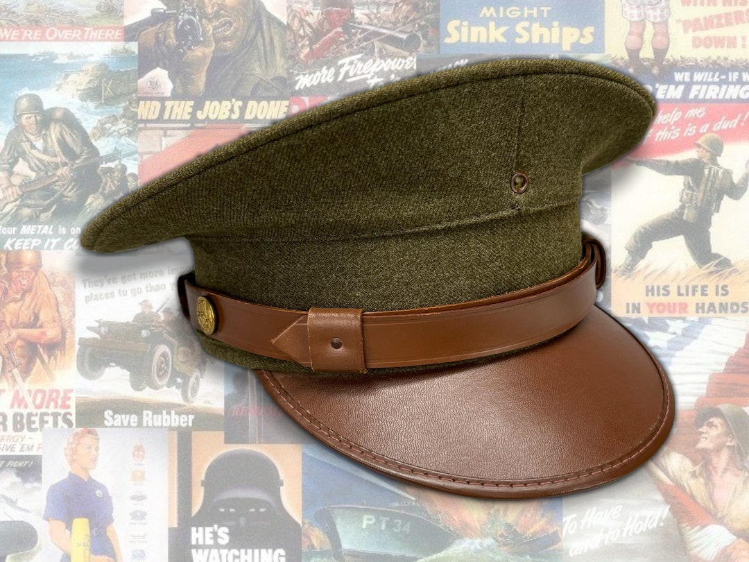 WW2 US Army Peaked Visor Dress Cap, Officer or Enlisted Unissued Mint ...