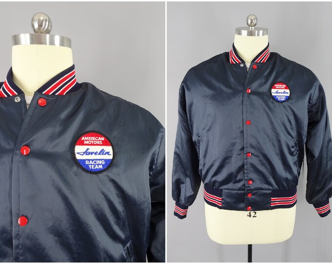AMC Javelin Racing Patch, Blue Satin Jacket by West Wind, Size L 44 ...