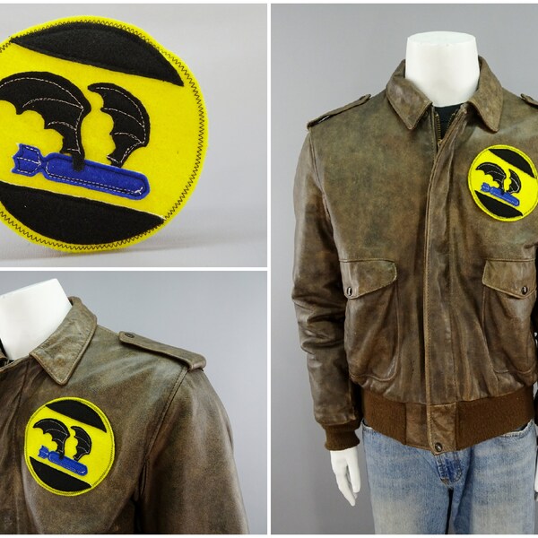 Leather Custom Patch Flight Jacket - Etsy