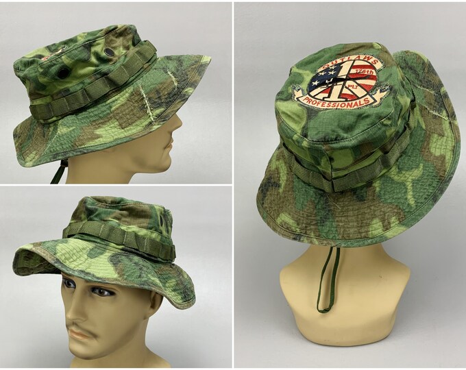 1960s Vintage Lime Green ERDL Jungle Camo Boonie Hat With 175th ...