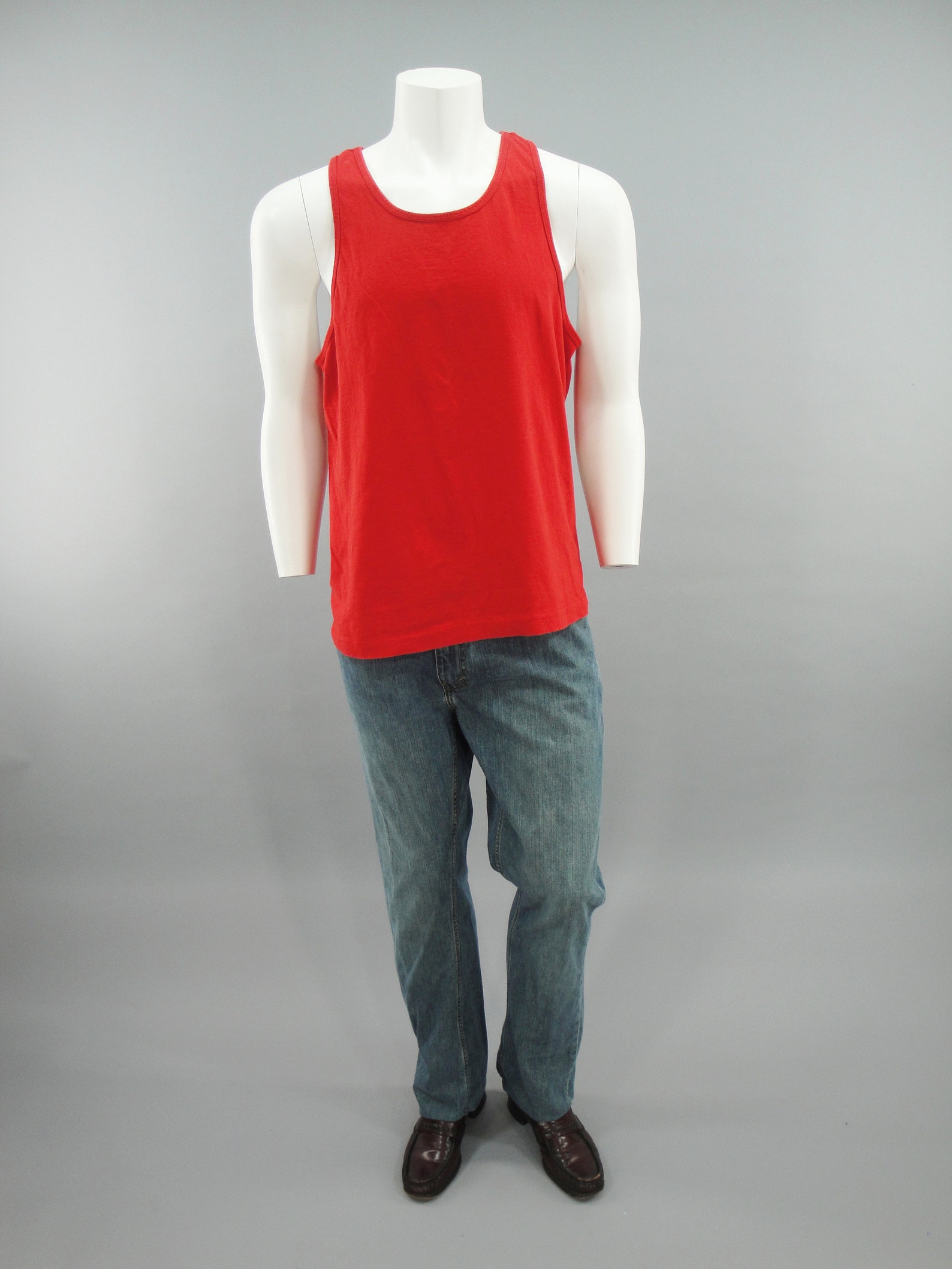 1970s 1980s Vintage Red Tank Top Sleeveless Muscle Beach | Etsy