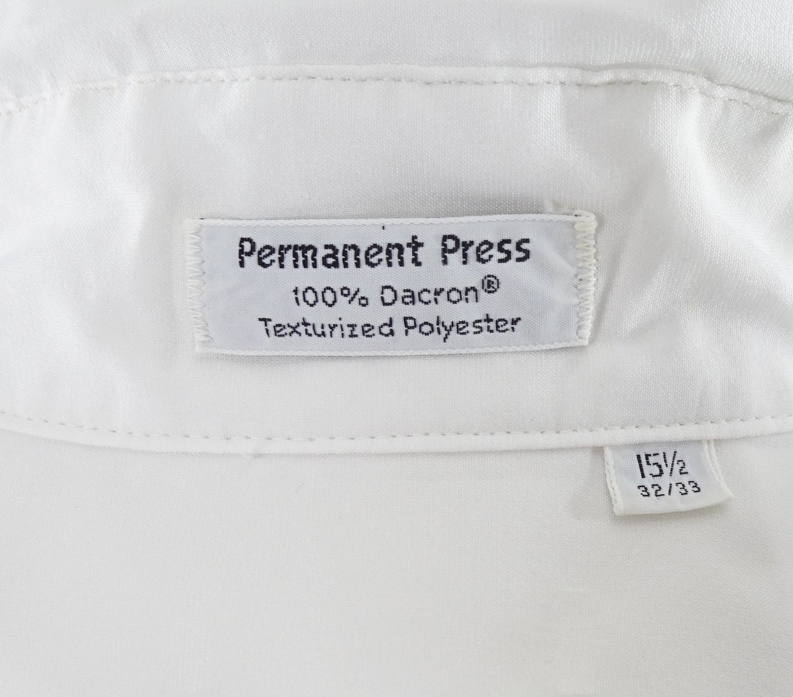 1970s 1980s Vintage Dacron Polyester White With Blue Pipe - Etsy