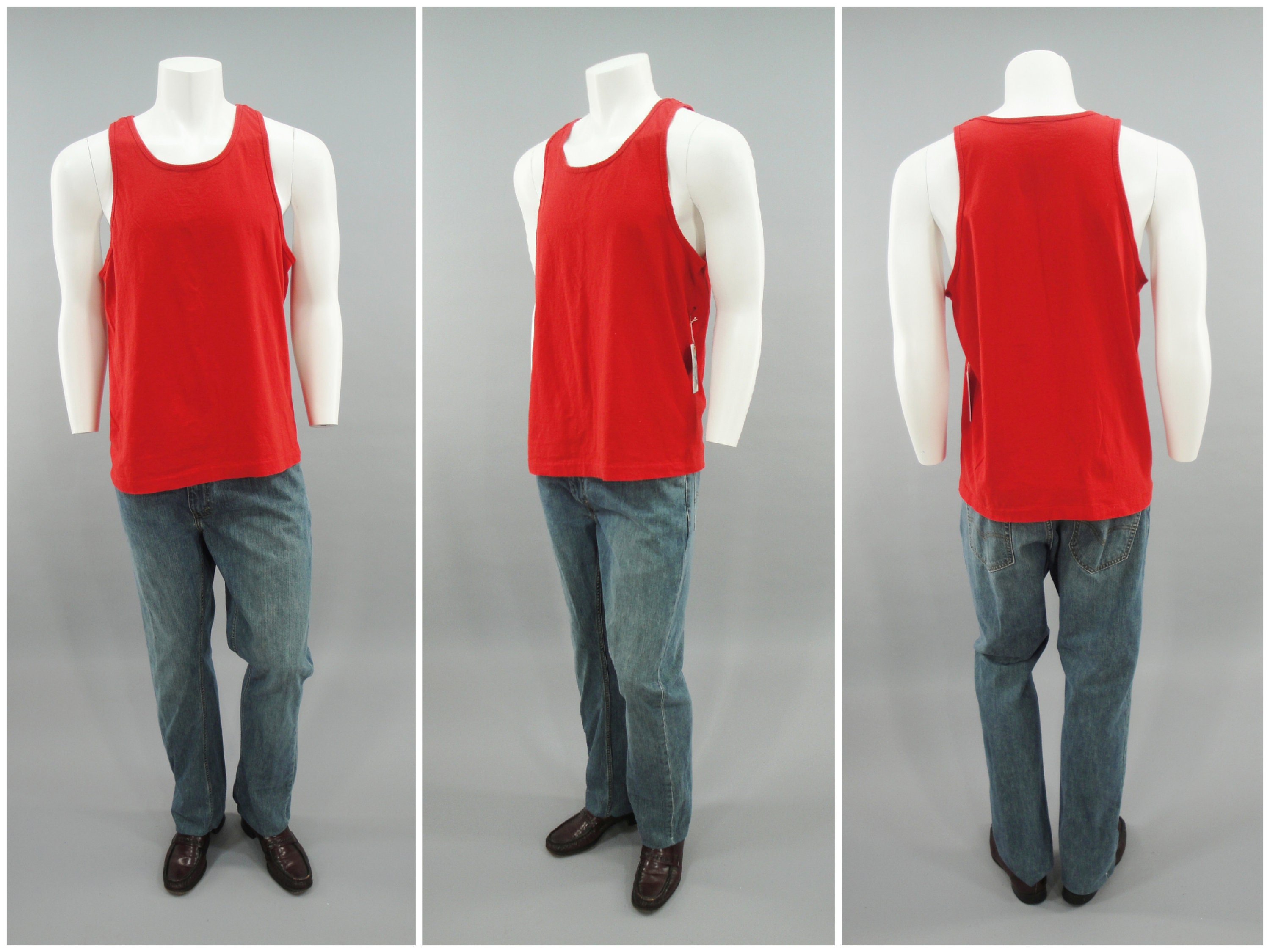 1970s 1980s Vintage Red Tank Top Sleeveless Muscle Beach | Etsy