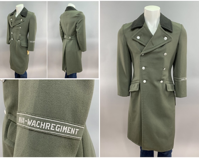 East German Army Trench Coat NVA WACHREGIMENT Cuff Band Officers Great ...