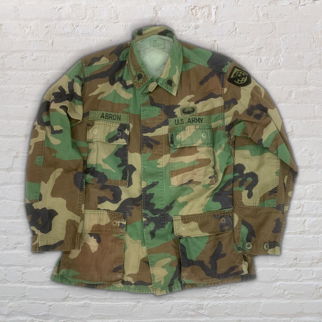 Army Camo Shirt Jacket, 1980s 1990s Vintage, Reclaimed Army Surplus ...