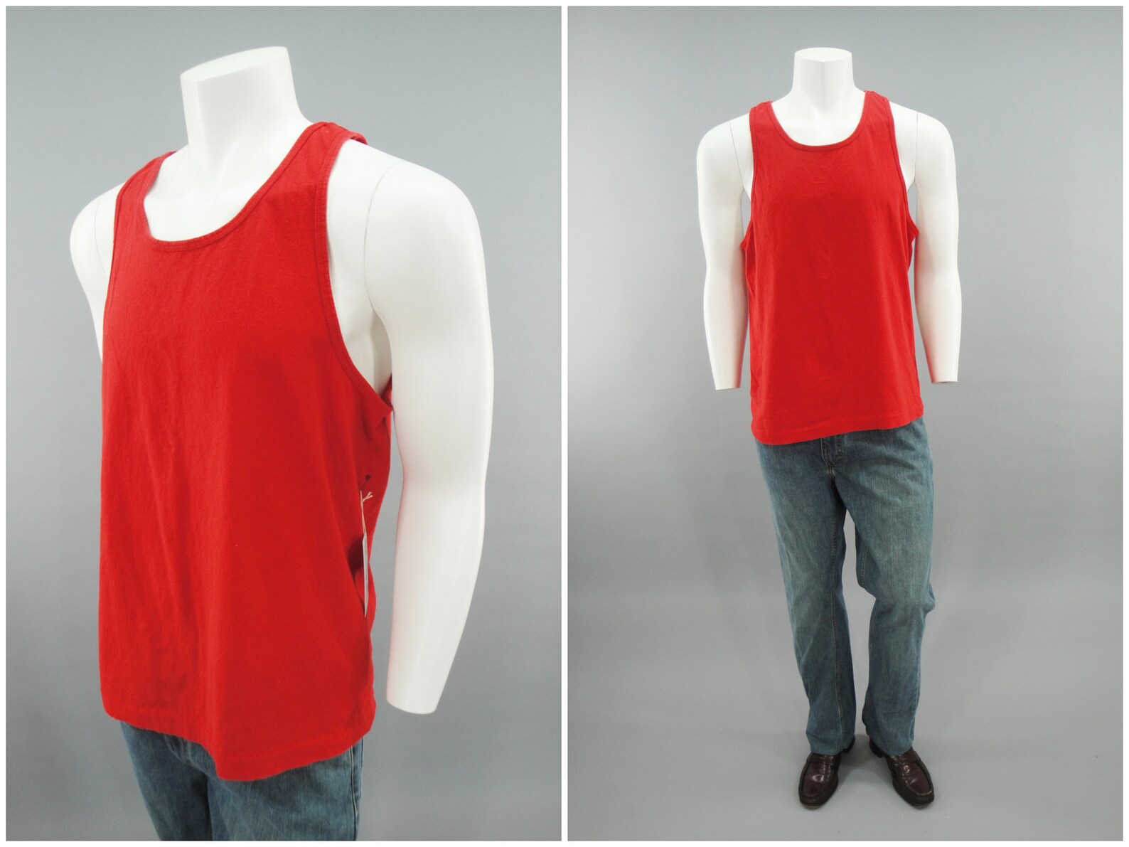 1970s 1980s Vintage Red Tank Top Sleeveless Muscle Beach | Etsy