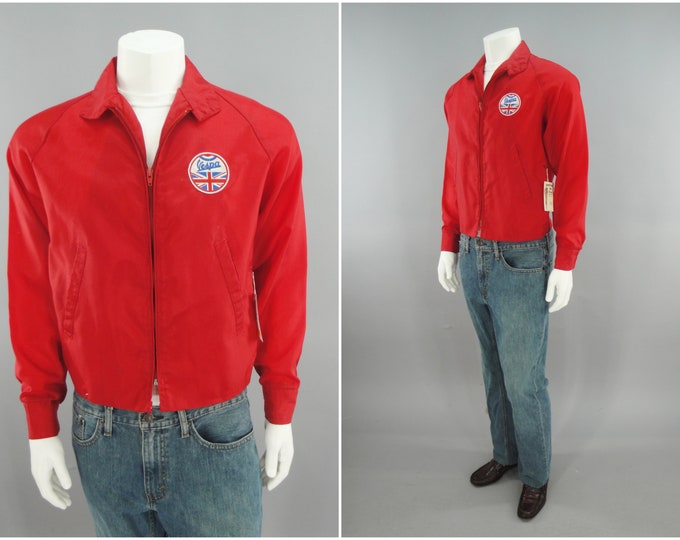 Vintage Red Nylon Windbreaker Jacket by Swingster With Vespa Union Jack ...