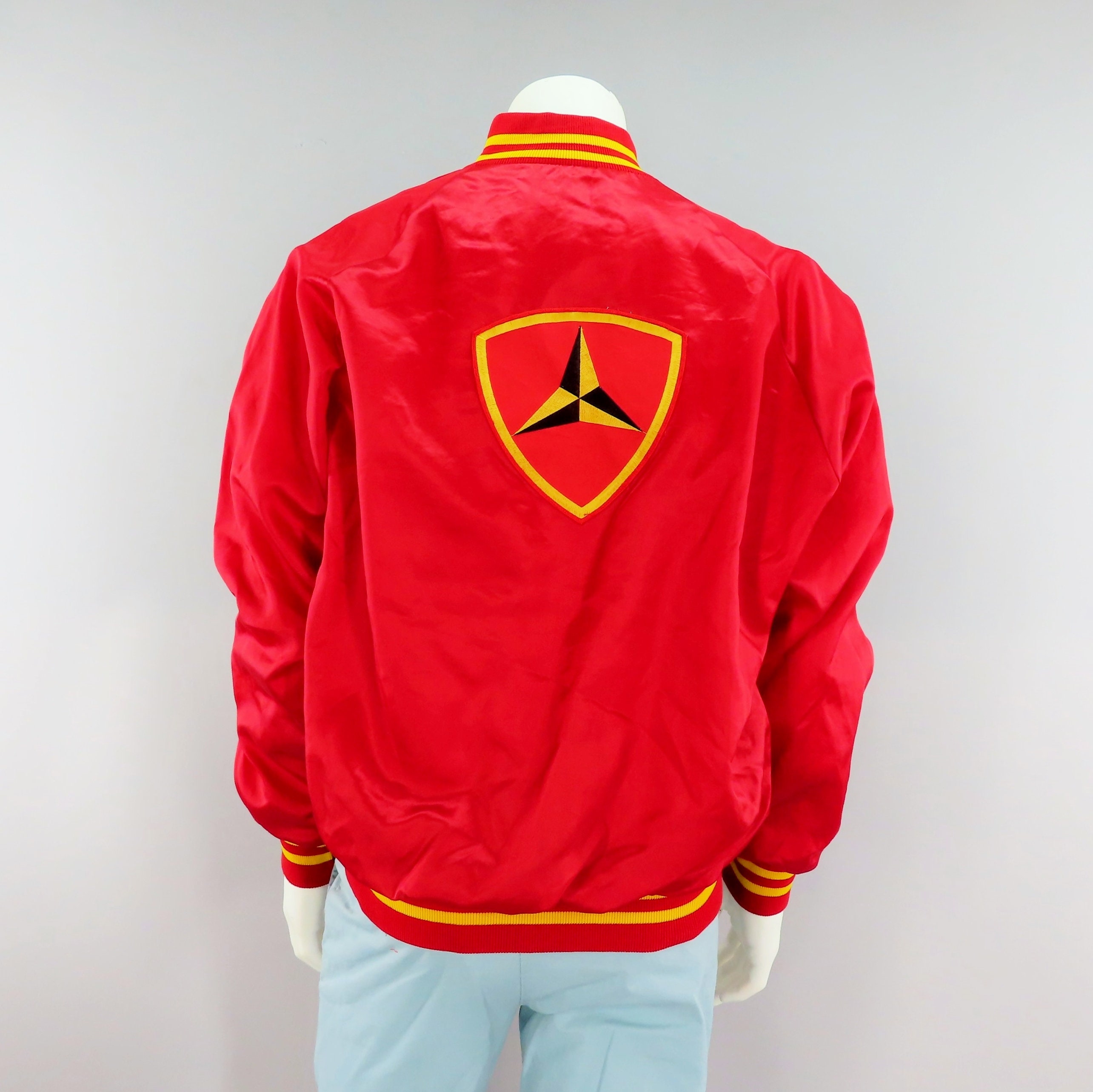 USMC 3rd Marine Division Red Satin Nylon Bomber Jacket | Etsy