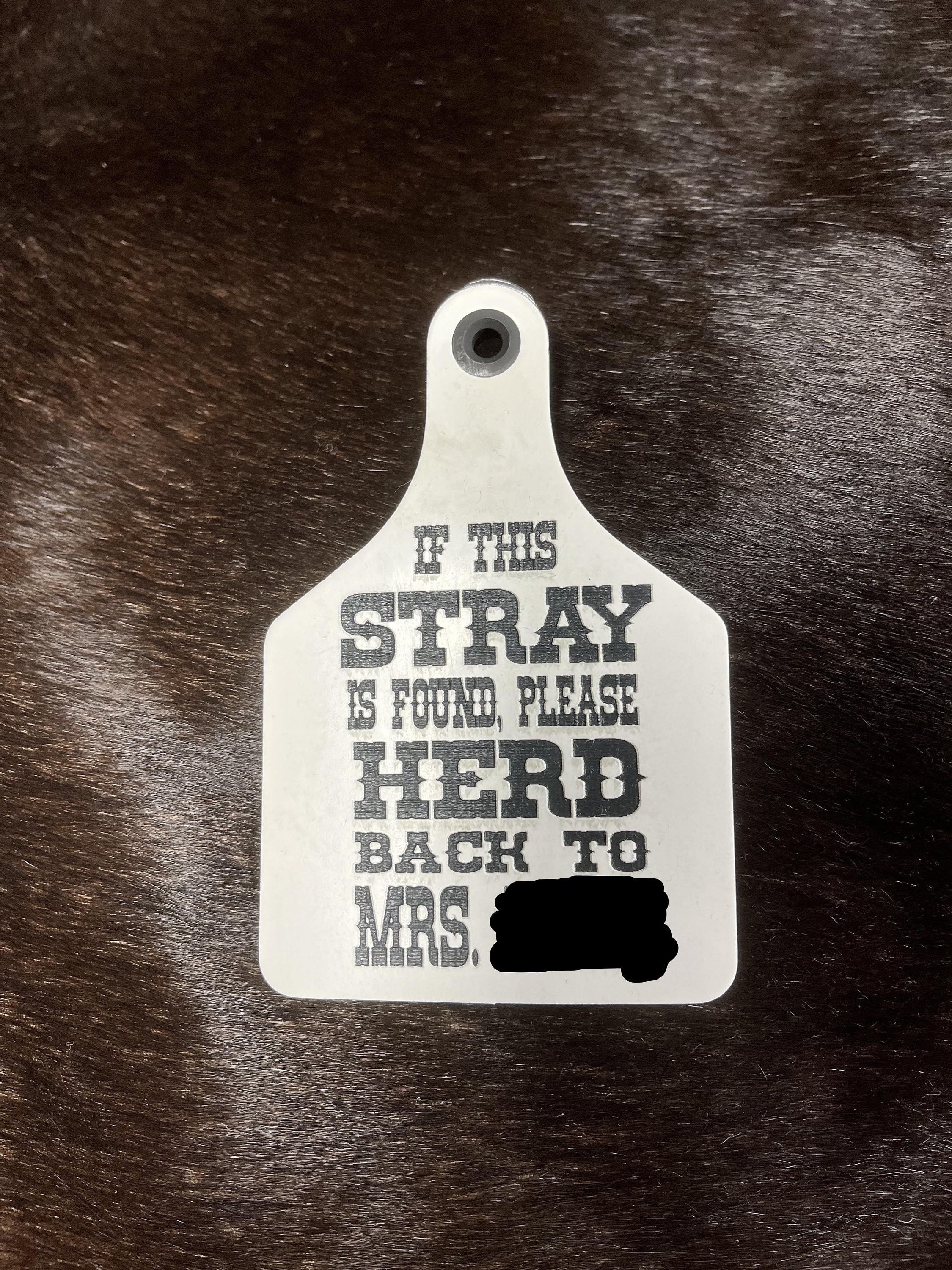 Custom Large Cattle Ear Tag, Hall Pass, Western, Add Your Personal ...