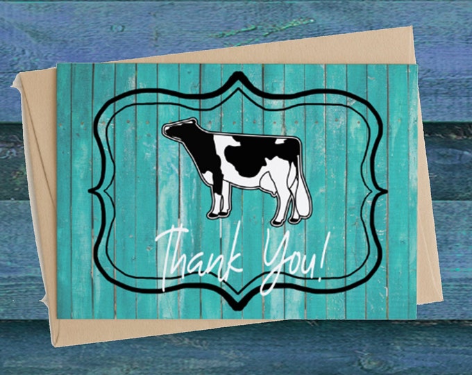 Holstein Cow, Dairy Cattle, Show Steer Thank You Cards for Livestock ...